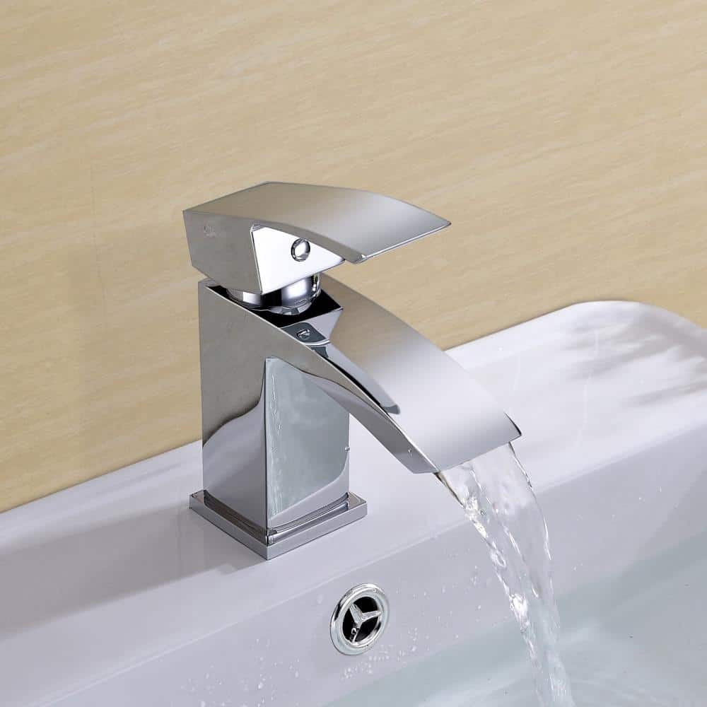 Square Waterfall Chrome Bath Shower Mixer & Basin Sink Mono Tap Inc ...